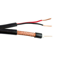 RG6/U Siamese Coaxial + Power Cable, 18AWG Solid Bare Copper Coax, 18/2 ...